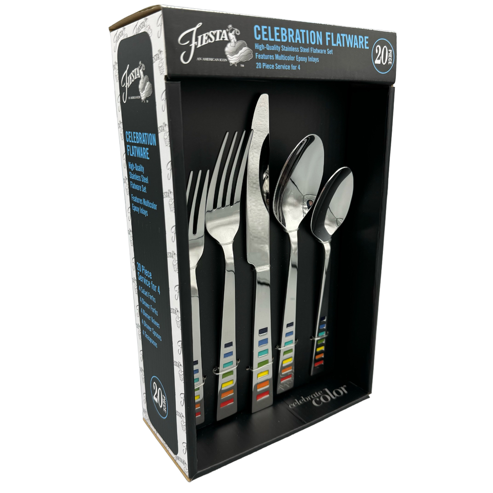 Fiesta Celebration Stainless Steel 20pc. Flatware Set (Service for Four ...