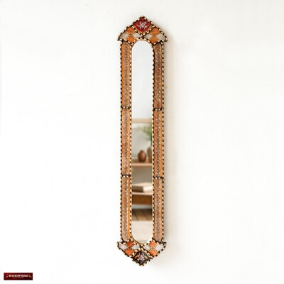 Long Narrow Wall Mirror , Gold Wood Framed Wall Mounted Mirror ...