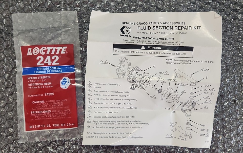 🆕️ Graco 1040 Husky Diaphragm Service Kit D07388 ⚡️🇺🇸 SHIP+WARRANTY | eBay