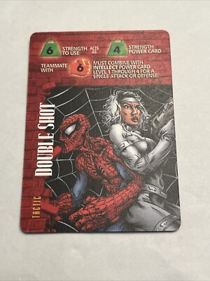 Marvel Overpower Card 1997 Double Shot Tactic Spider Man Silver Sable ...
