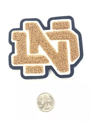 Notre Dame Fighting Irish Patch Sew On ND Logo Large Fuzzy 4” X 3-1/2 ...