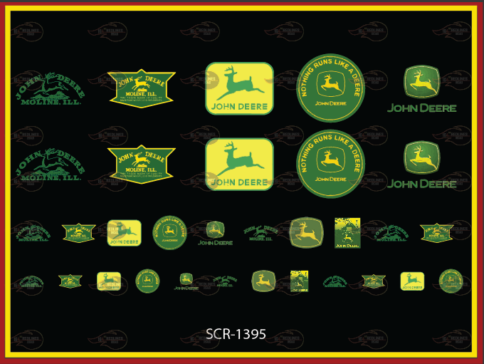 1/64 "Assorted John Deere Emblems" Decal SCR-1395 | eBay