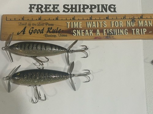 Lot of 2 Lures Strike King Prop Scout Vintage Jelutong Wood Topwater 3. ...