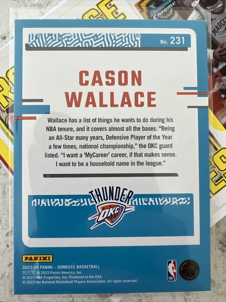 2023-24 PANINI DONRUSS CASON WALLACE GREEN LASER HOLO RATED ROOKIE CARD ...