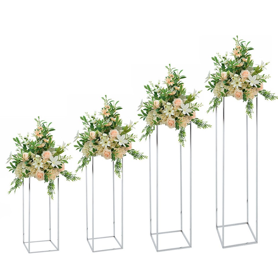 Wedding Flower Rack Metal Geometric Column Vase Stand Centrepiece ...