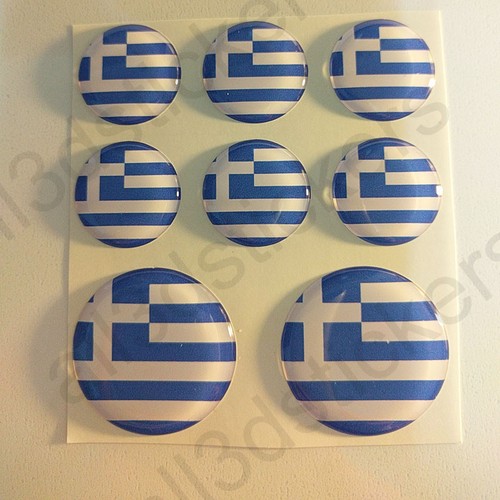 Stickers Greece Gel Domed Resin 3D Flags Greece Vinyl Sticker Decals ...