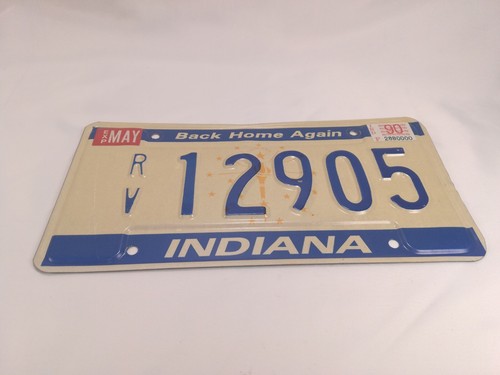 1990 Indiana RV License Plate 12905 | eBay