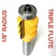 1 pc 1/2" Shank with 1/8" Radius Triple Flute Router Bit S ...