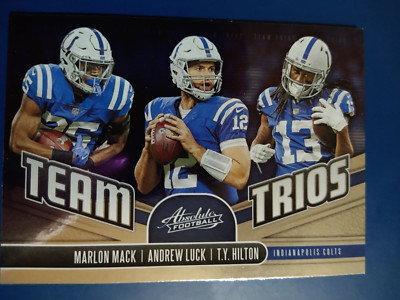 2019 Panini Absolute Team Trios #TT-IC Andrew Luck Marlon Mack T.Y ...