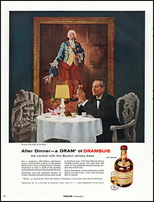 1956 Prince Charles Edward art Drambuie Dram Leo Ritter fur retro print ...