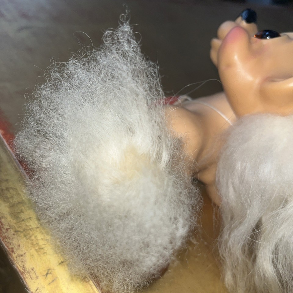 Vintage 1960s Dam Things Lion Troll, White Mane with Amber Eyes Large 7 ...
