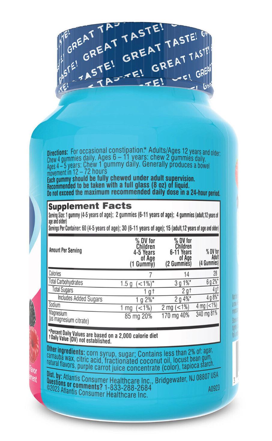 Colace Stool Softener Gentle Constipation Relief Gummy Mixed Berry 60 ...