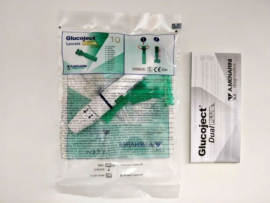 Glucoject Dual Plus Blood Glucose Lancet Lancing Device For GlucoMen ...