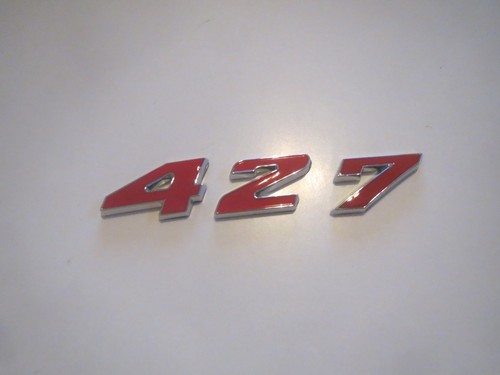FORD 427 ENGINE ID FENDER HOOD SCOOP QUARTER PANEL TRUNK EMBLEM - RED ...