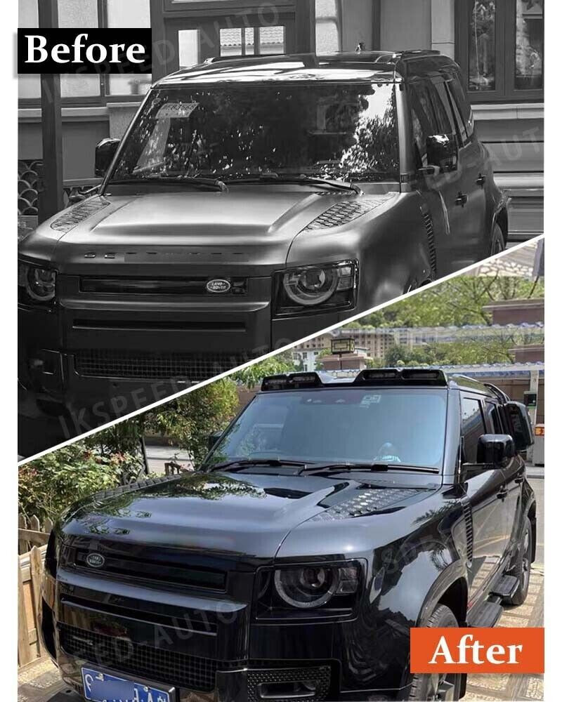 GLOSS BLACK ROOF TOP LIGHT BAR with LED DRL for LAND ROVER DEFENDER 90/ ...