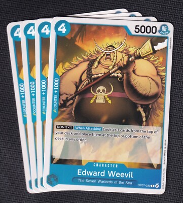 x4 Edward Weevil ~ OP07-039 Common One Piece 500 Years in the Future | eBay