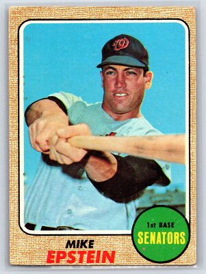 1968 Topps #358 Mike Epstein Washington Senators Bttm Rt Bend | eBay