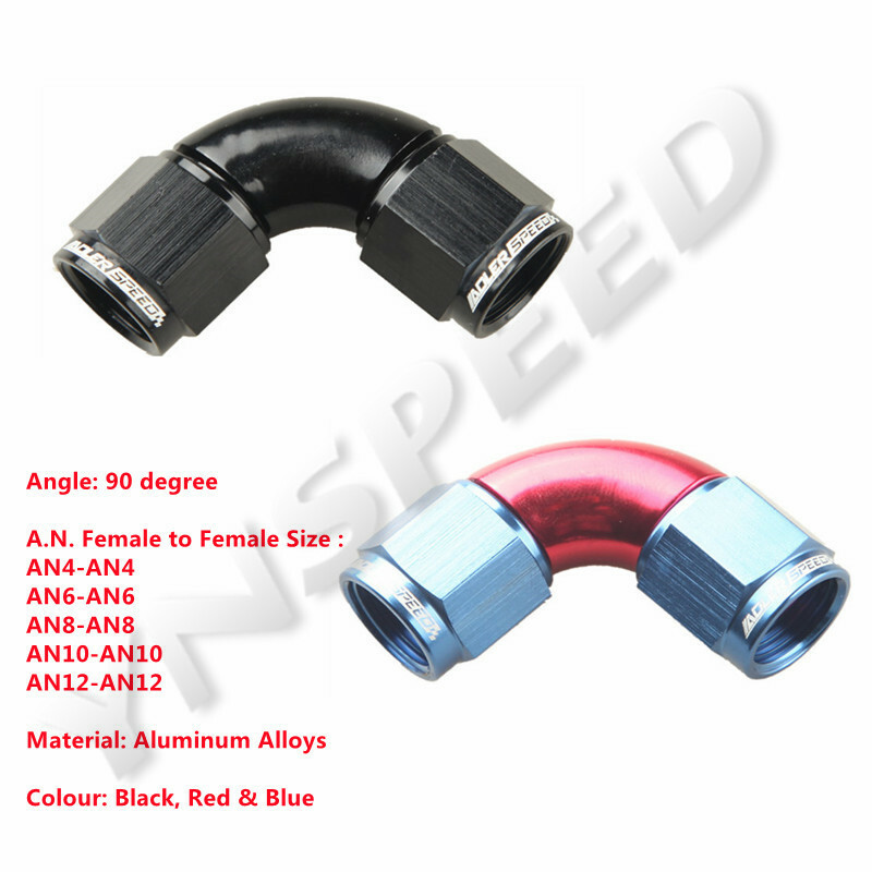 4AN 6AN 8AN 10AN 12AN 90 Degree Female To Female Flare Union Full Flow ...