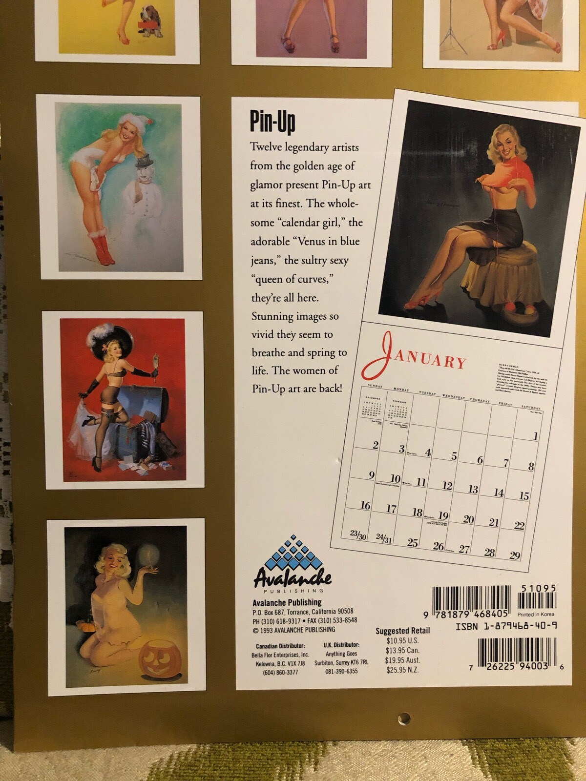 Marianne Phillips Signed 1994 PINUP CALENDAR ART FROM THE GOLDEN AGE OF ...