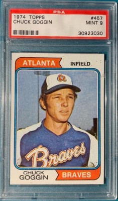 1974 Topps Baseball #457 Chuck Goggin PSA 9 Perfectly Centered | eBay