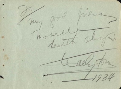 WALLACE "WALLY" FORD - AUTOGRAPH NOTE SIGNED 1934 | eBay