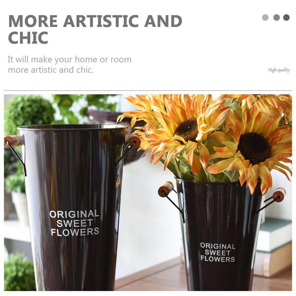 Small Flower Bucket Metal Buckets for Flowers Farmhouse Jug Vase | eBay ...