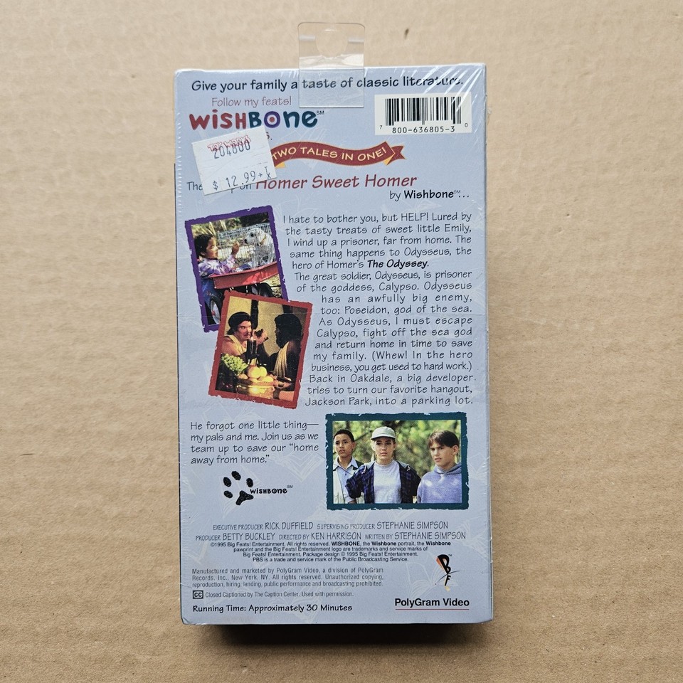 Wishbone Homer Sweet Homer VHS 1995 SEALED PBS Kids The Oddyssey ...