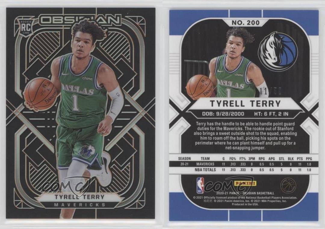 2020-21 Panini Obsidian - Tyrell Terry #200 Electric Etch Orange /50 ...