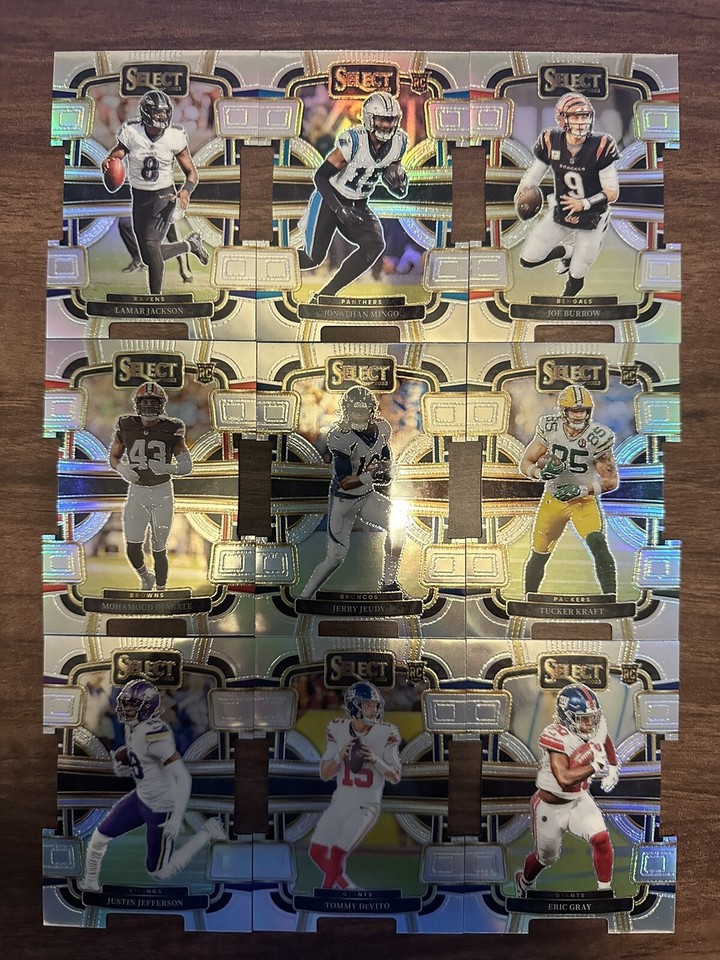 2023 PANINI SELECT NFL - SILVER/RED & BLUE /RED & YELLOW PRIZM DIE CUTS ...