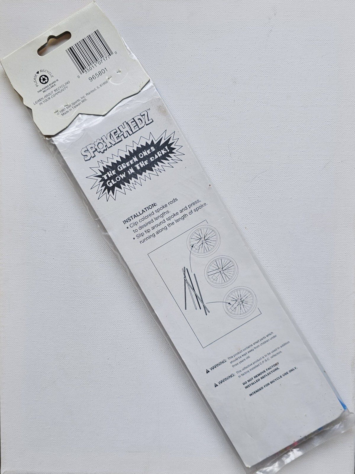 New Vintage Bell Spoke-Hedz Spoke Rods. 1997 90s NOS. Glow In The Dark ...