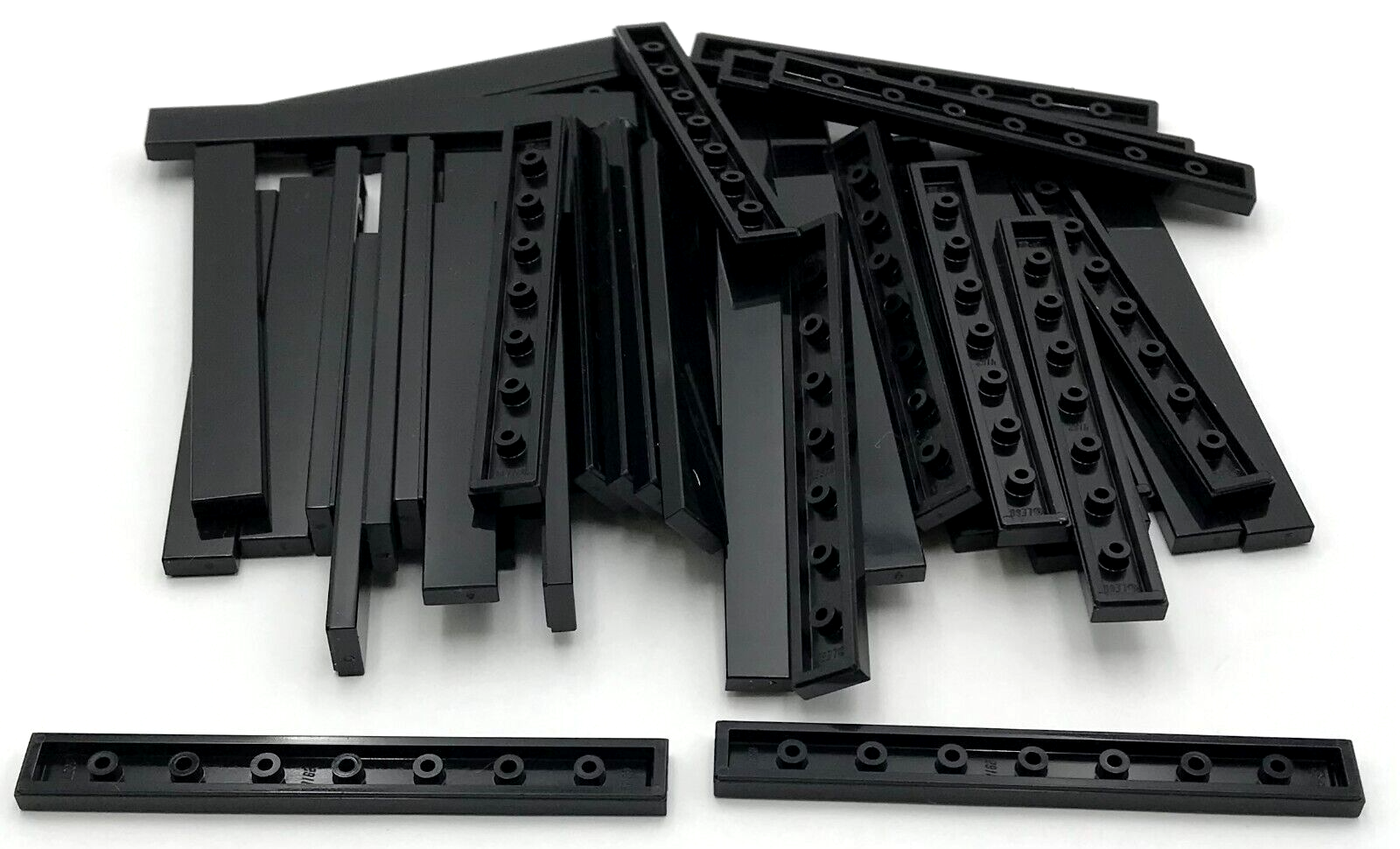 Lego 50 New Black Tiles 1 x 8 Flat Smooth Pieces | eBay