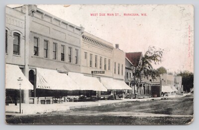 West Side Main Street Markesan Wisconsin 1909 Postcard | eBay
