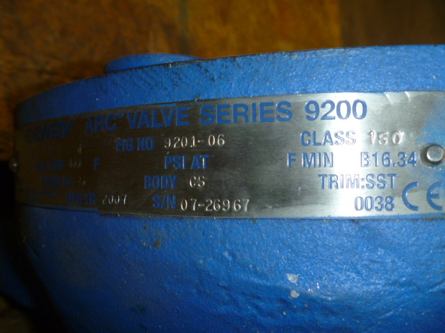 6" Yarway 9201-06 6X6X4 CL150 CS x SS ARC Valve MFD2007 NEW | eBay