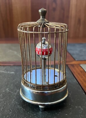 Antique 1940's Occupied Japan Chrome Bird Cage Annular Mechanical Clock ...