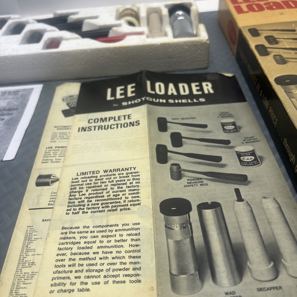VINTAGE LEE LOADER HANDLOADER ORIGINAL . 20 Gauge 2 3/4 COMPLETE SET | eBay