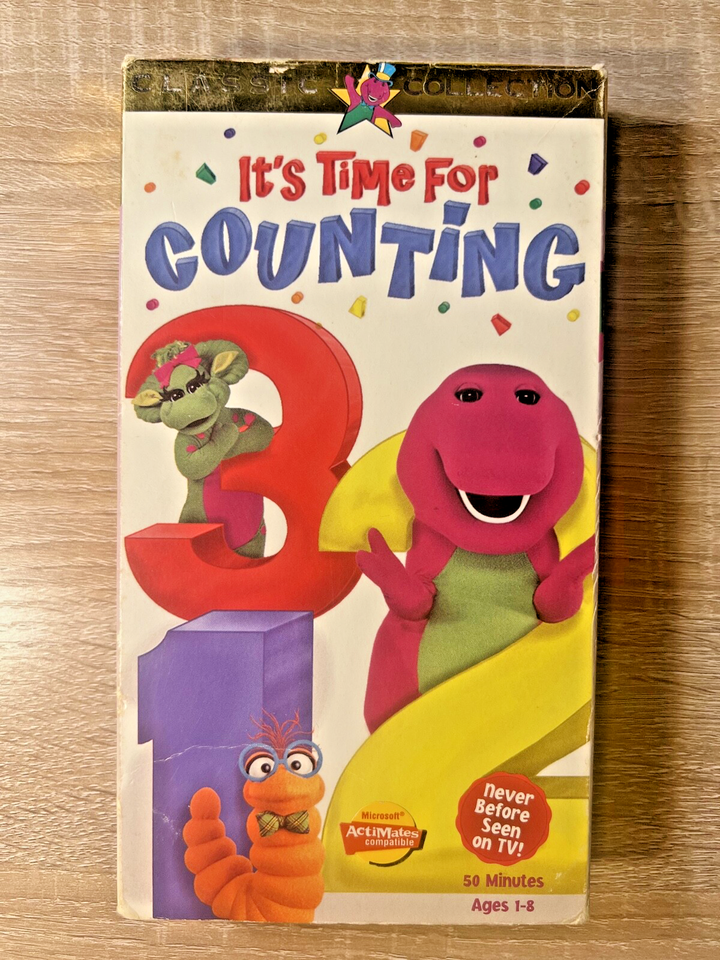 Barney It’s Time For Counting VHS Classic Collection 1997 Kids Learning ...