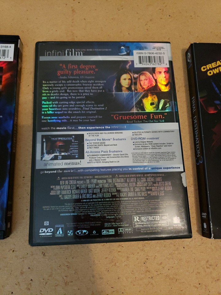 Lot Of 3 Final Destination Dvds 1, 2, 3 Horror 794043103728 | eBay