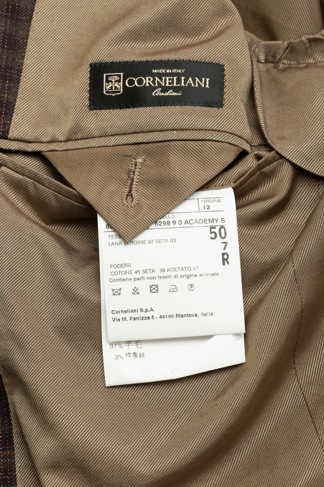 1250$ CORNELIANI Jacket Blazer Brown Checks Wool Silk + Leather 40 US ...