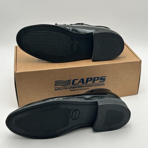 CAPPS Military Dress Shoes Mens 9.5D Black Patent Leather Oxford Formal ...
