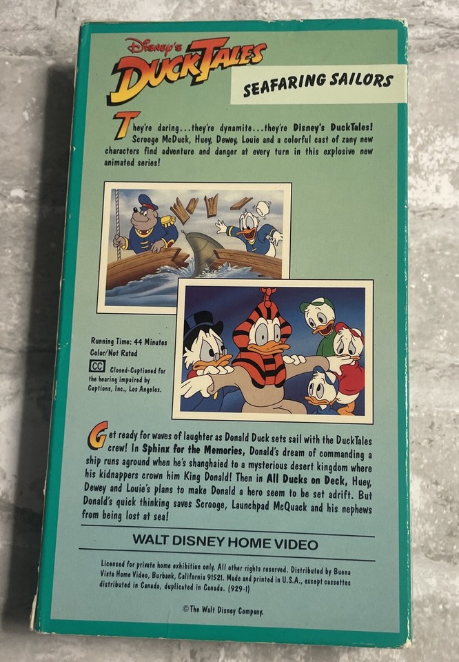 Disneys Ducktales - Seafaring Sailors (VHS 1991) Walt Disney, Scrooge ...