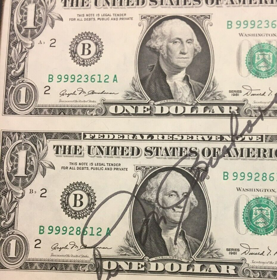 UNITED STATES USA 1981 UNCUT SHEET OF 16 x $1 ONE DOLLAR sign ANGELA M ...