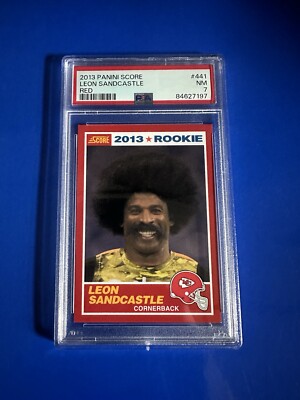 2013 Panini Score Leon Sandcastle Deion Sanders Red Rookie Card RC PSA ...