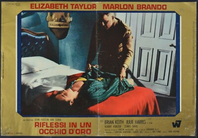 fotobusta RIFLESSI IN UN OCCHIO D'ORO MARLON BRANDO ELIZABETH TAYLOR ...
