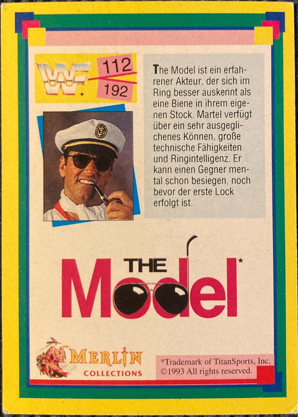 Wrestling Trading Card Sammelkarte WWF The Model Rick Martel 112/192 ...