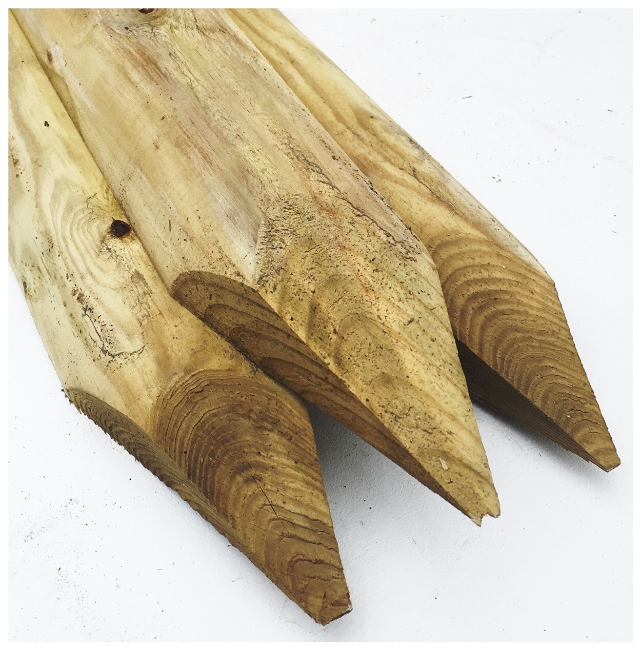 12 x Half Round Wooden Fence Posts 1.8m x 100mm wide pressure treated ...