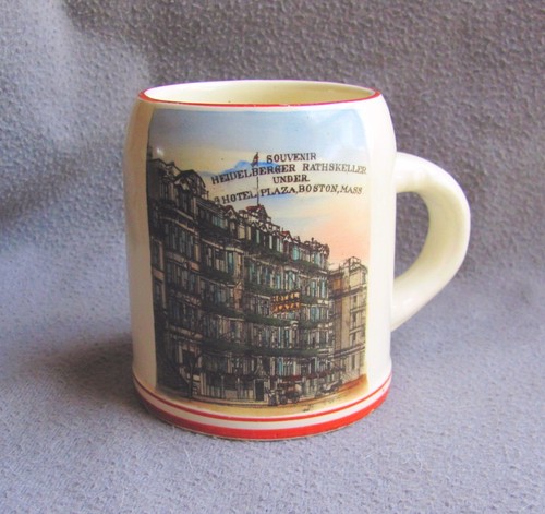 Early Boston MA Souvenir / Advertising Stoneware Mug Rathskeller Hotel ...
