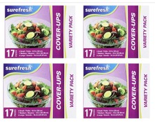 4 SureFresh Stretch to Fit Food Covers 20 Piece Each Variety Pack Cover ...