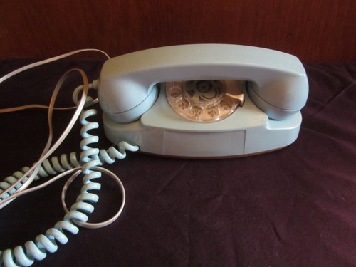 Vtg Bell System Princess Phone Rotary Dial Desk Telephone Aqua Blue | eBay