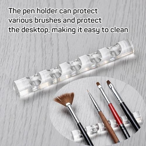 2 Pcs Crystal Bar Pen Holder, Acrylic Nail Art Painting Pen Brush Stand ...