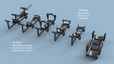 L'Arsenal Models 1/700 U.S. NAVY BOMB MISSILE & TANK CARTS (62) 3D ...